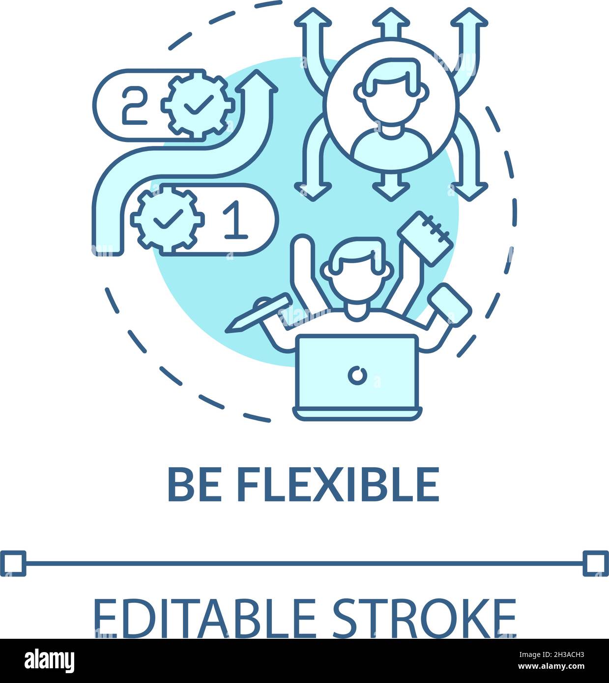 Be flexible blue concept icon Stock Vector Image & Art - Alamy