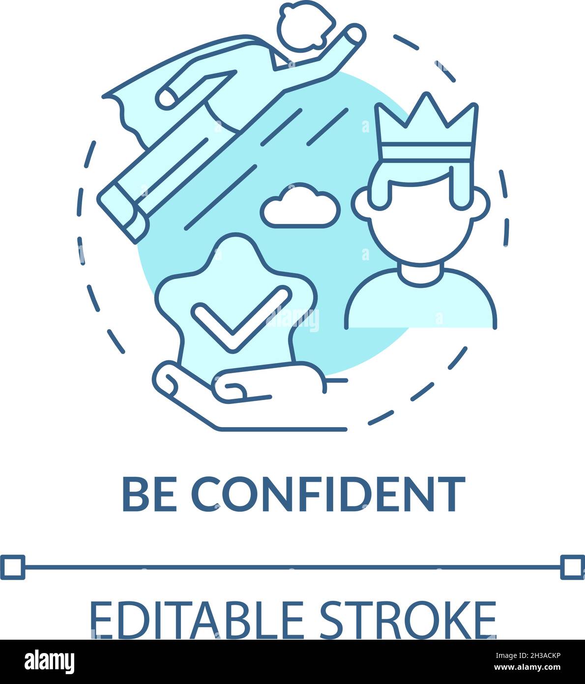Be confident blue concept icon Stock Vector Image & Art - Alamy