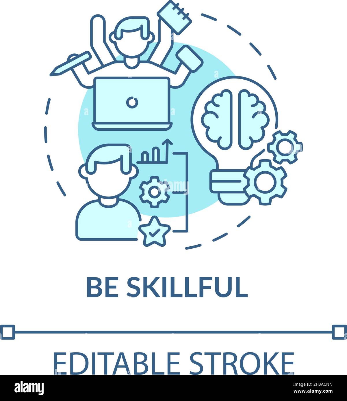 Be skillful blue concept icon Stock Vector Image & Art - Alamy