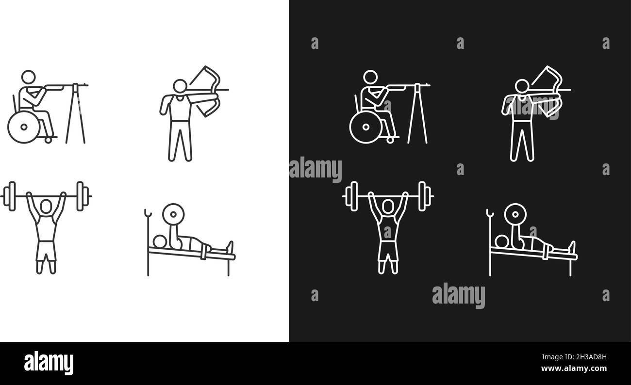 Single adaptive contests linear icons set for dark and light mode Stock ...