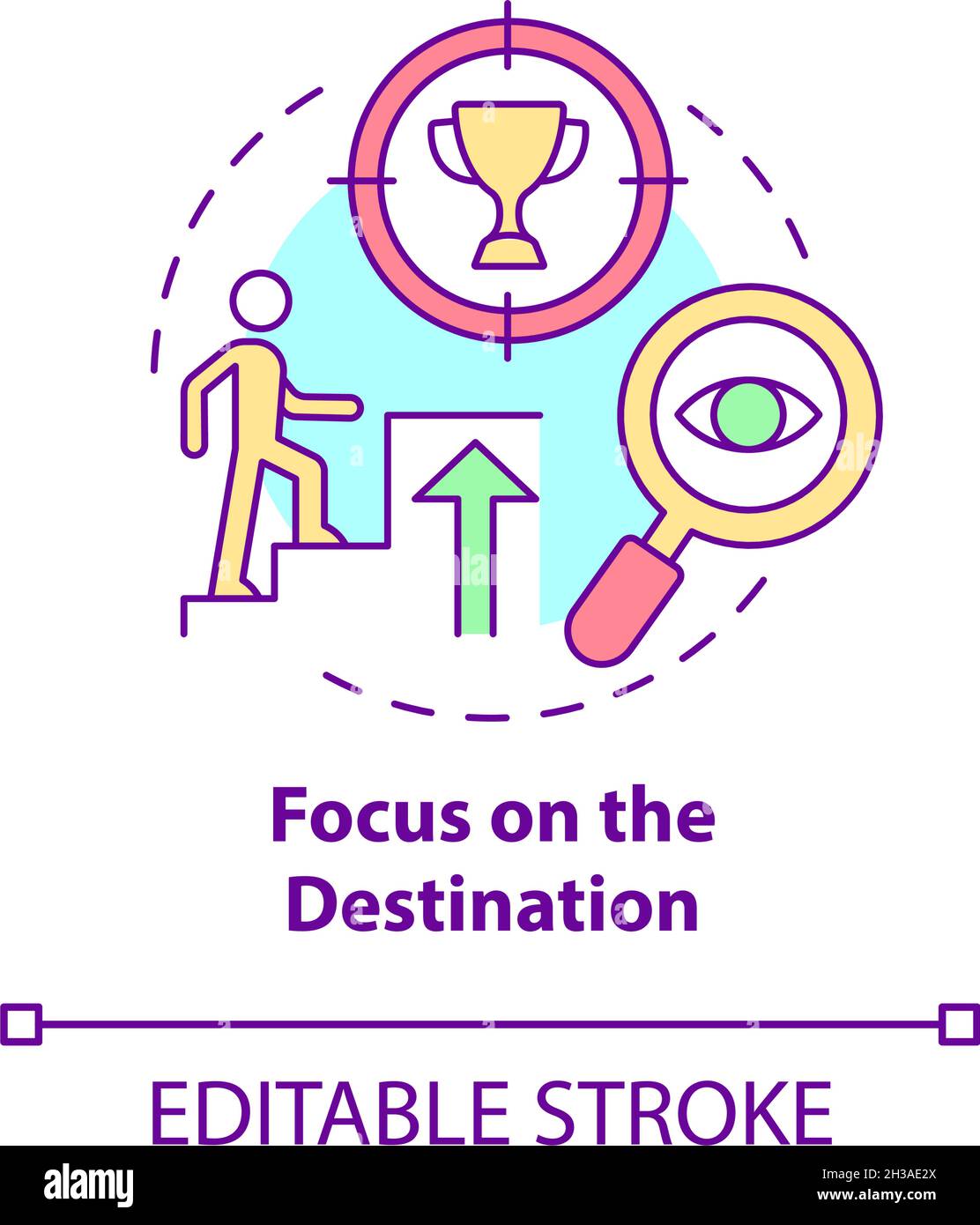 Focus on the destination concept icon Stock Vector Image & Art - Alamy