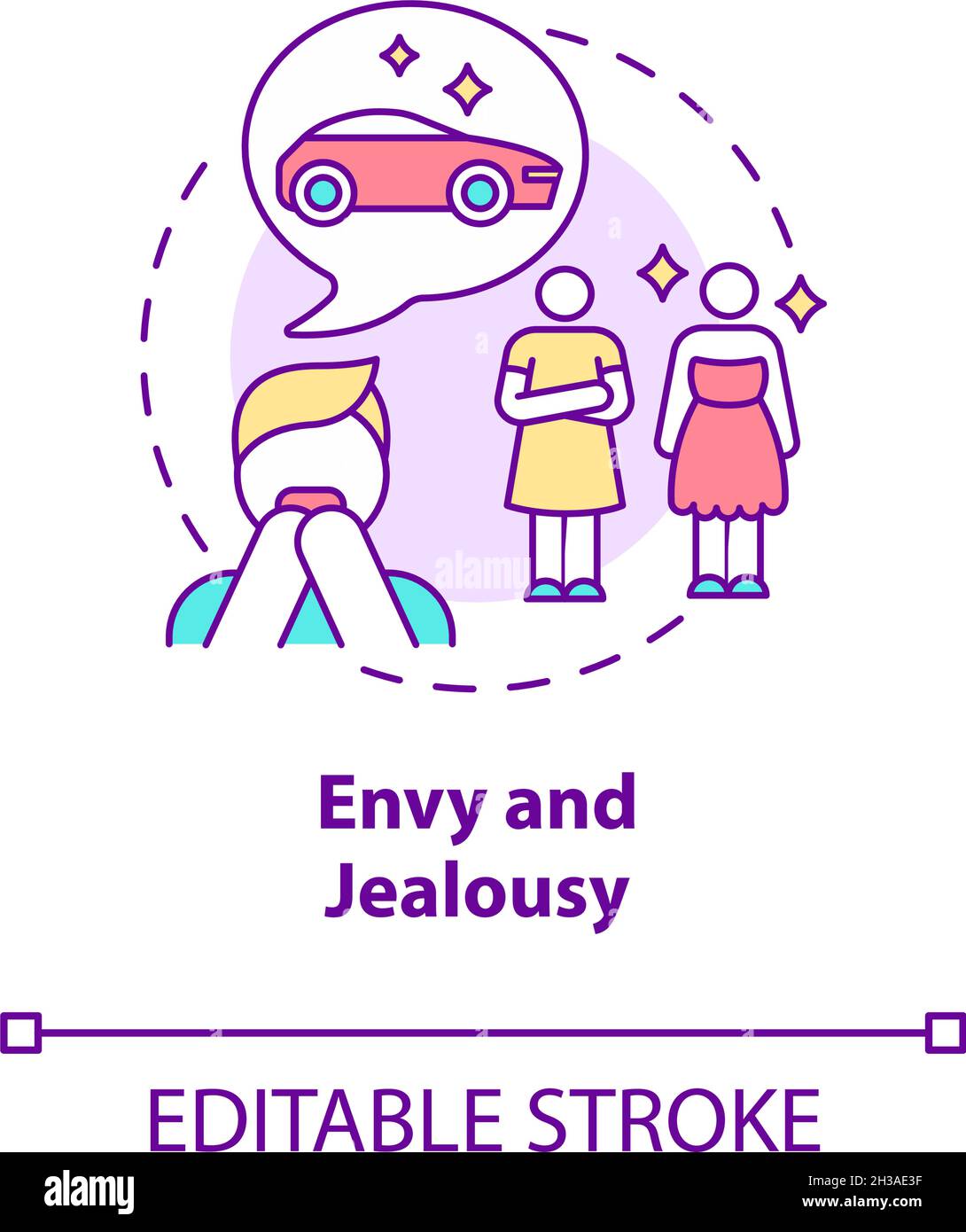 Envy and jealousy concept icon Stock Vector Image & Art - Alamy