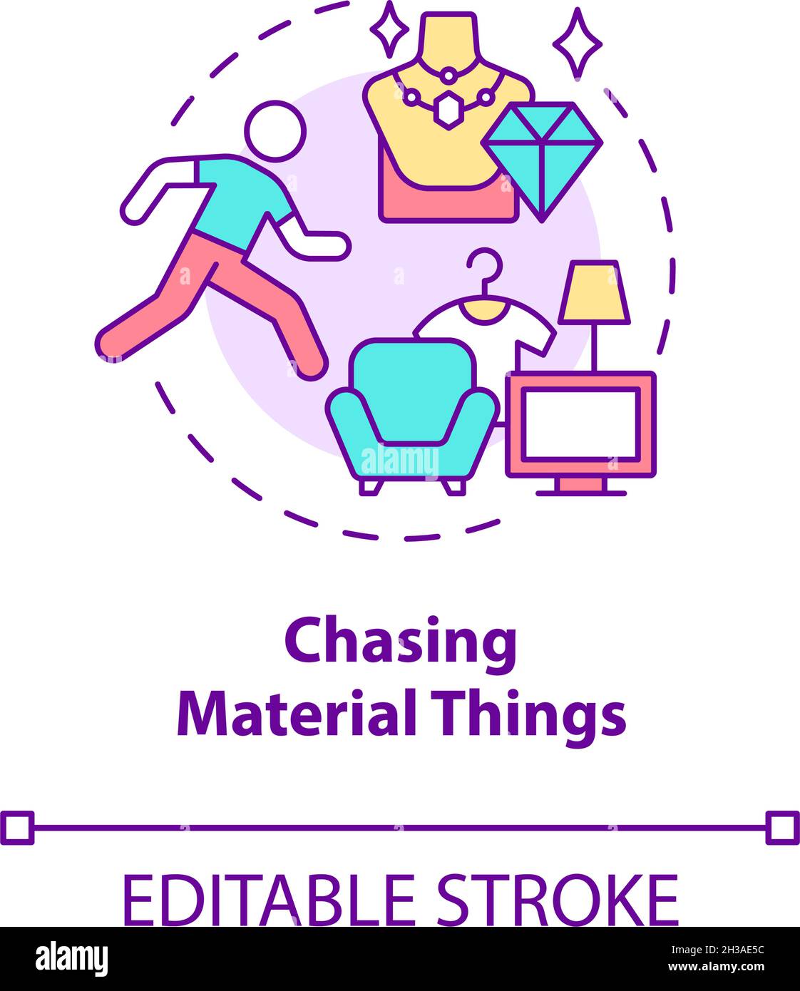 Chasing material things concept icon Stock Vector Image & Art - Alamy