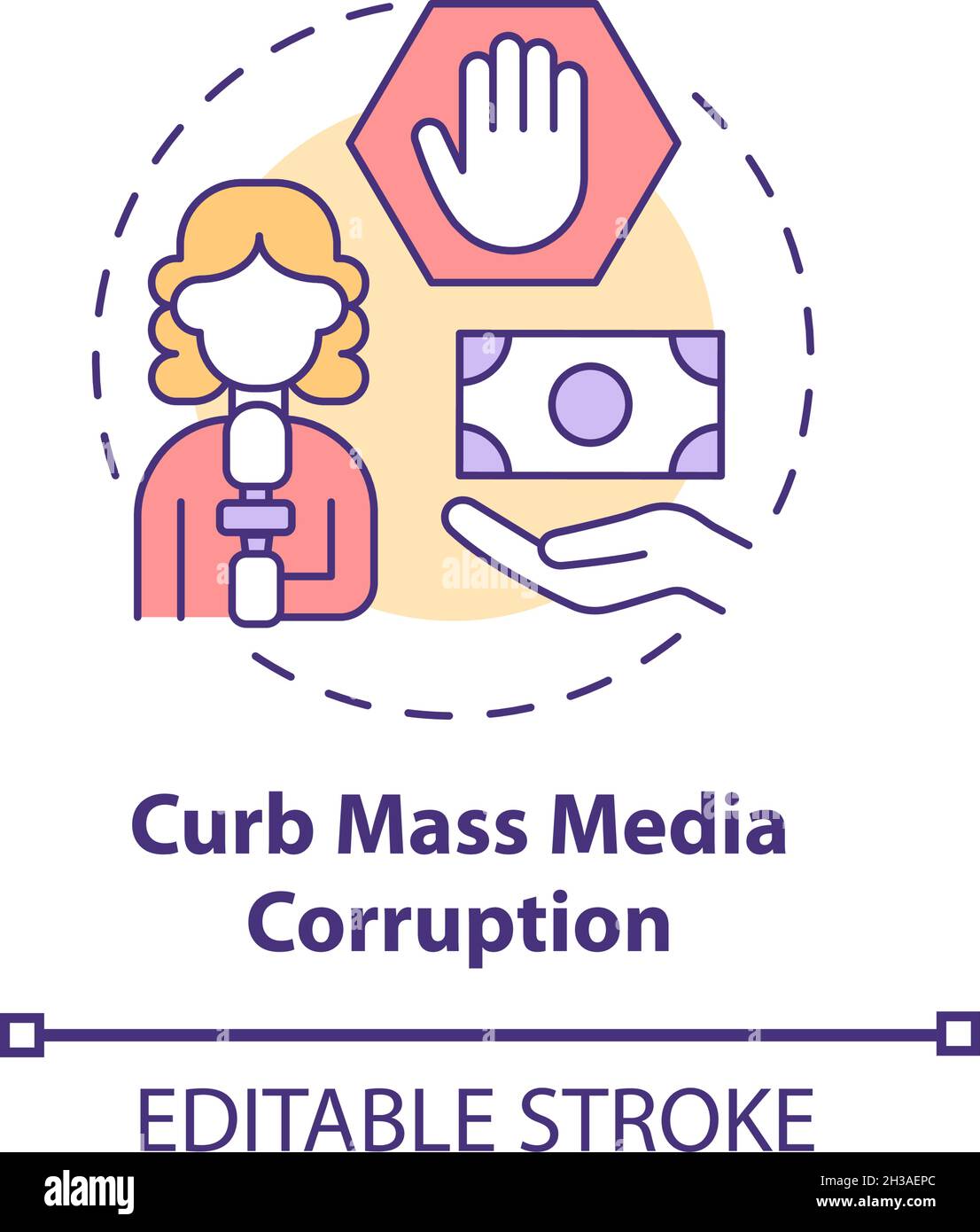 Curb mass media corruption concept icon Stock Vector Image & Art - Alamy