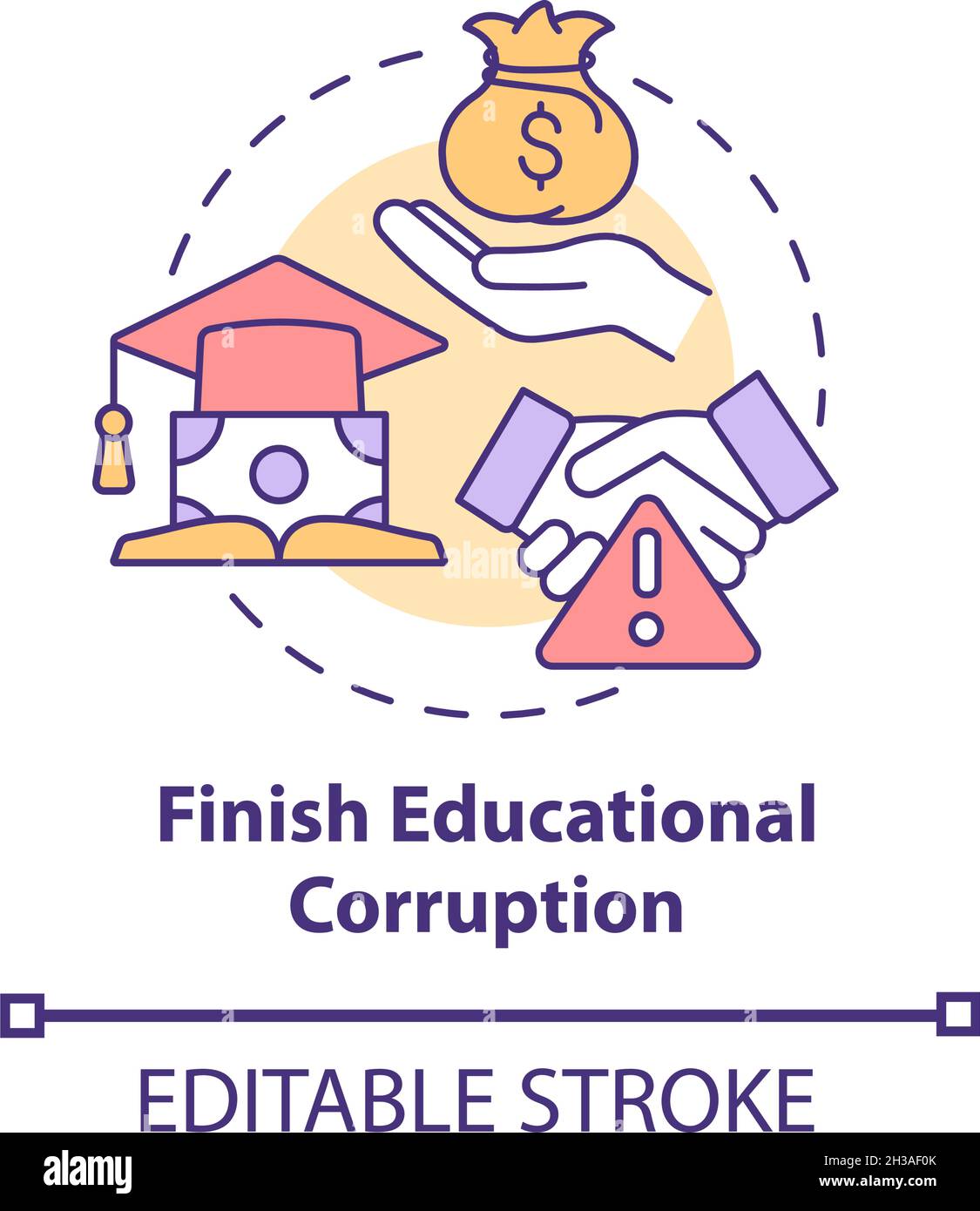 Finish educational corruption concept icon Stock Vector Image & Art - Alamy