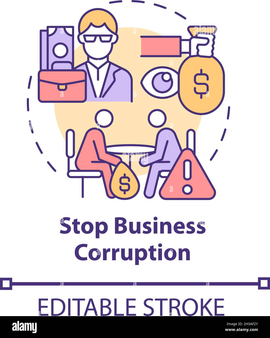 Stop business corruption concept icon Stock Vector Image & Art - Alamy