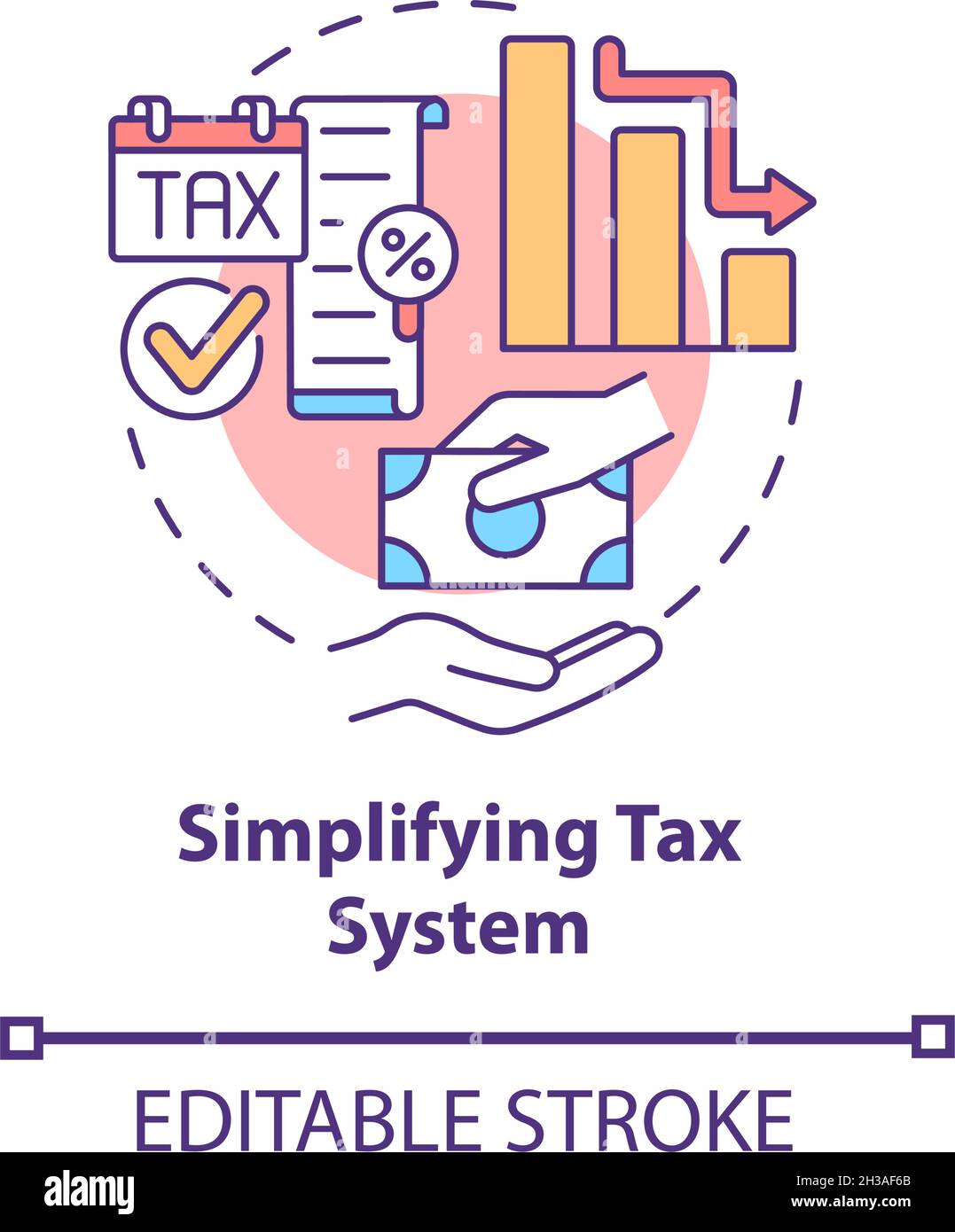 Simplifying tax system concept icon Stock Vector Image & Art - Alamy