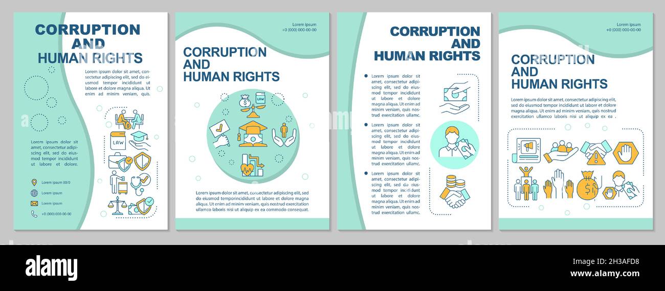 Corruption and human rights brochure template Stock Vector Image & Art ...