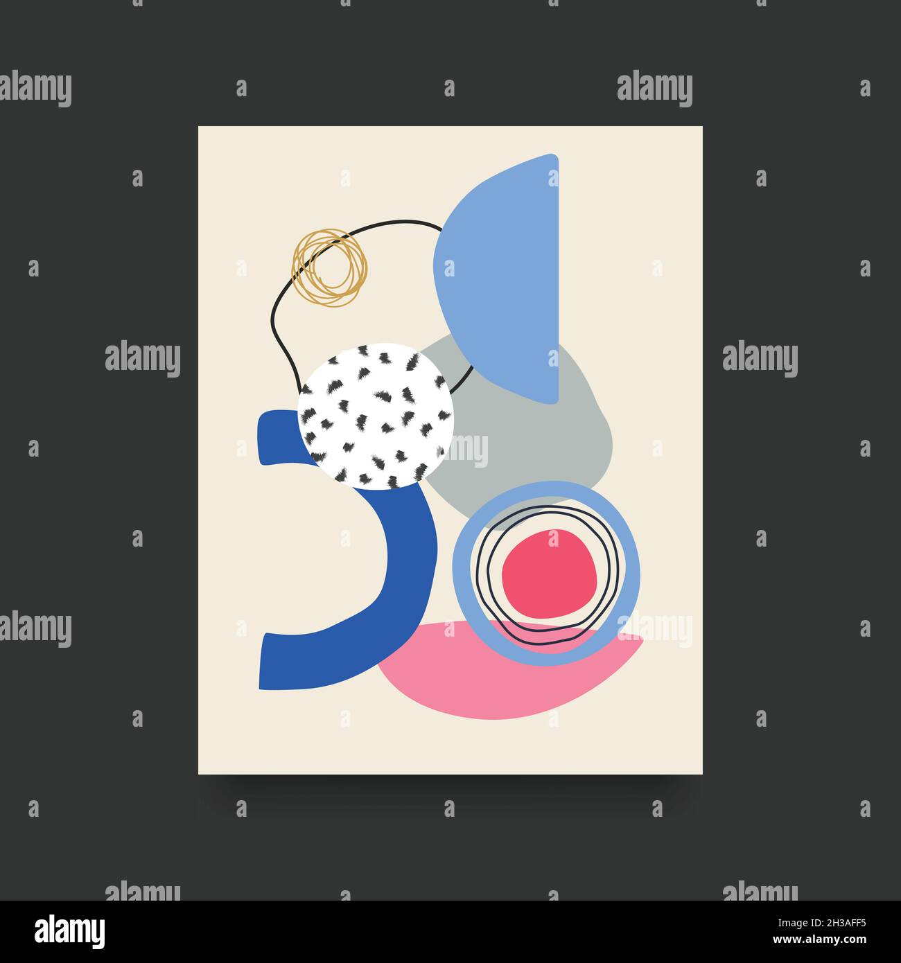 Color poster with abstract geometric shapes. Vector illustration Stock ...