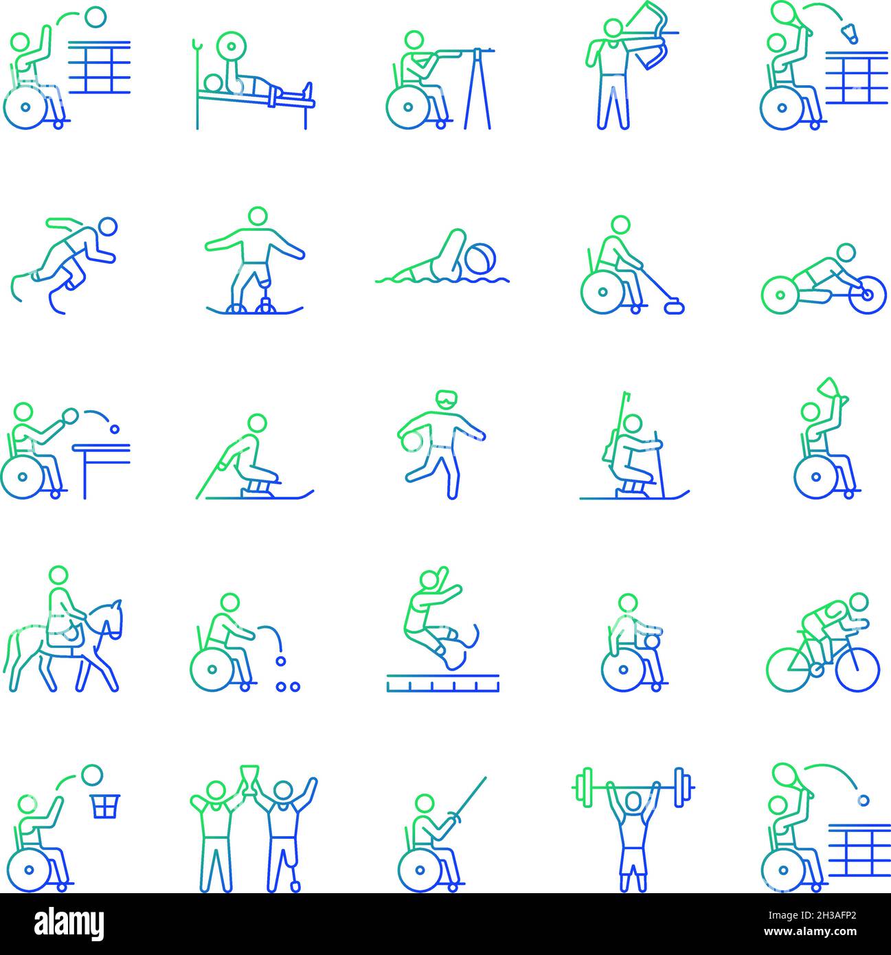 Sport competition gradient linear vector icons set Stock Vector Image ...