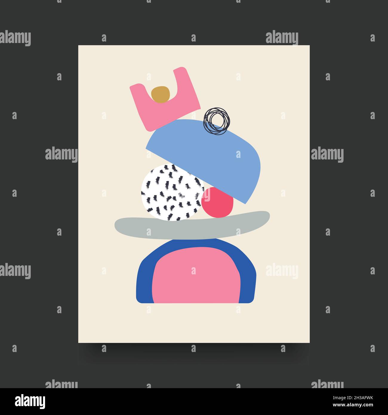Poster with creative abstract geometric shapes. Vector illustration ...