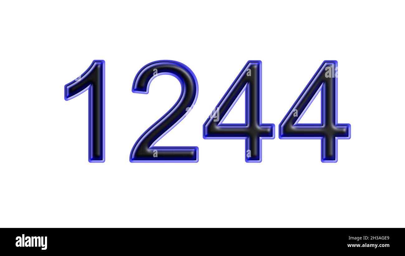 blue 1244 number 3d effect white background Stock Photo - Alamy