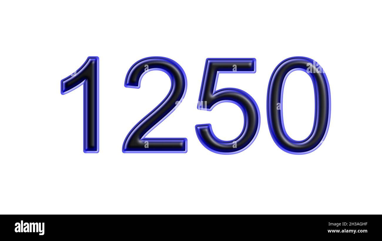 blue 1250 number 3d effect white background Stock Photo - Alamy