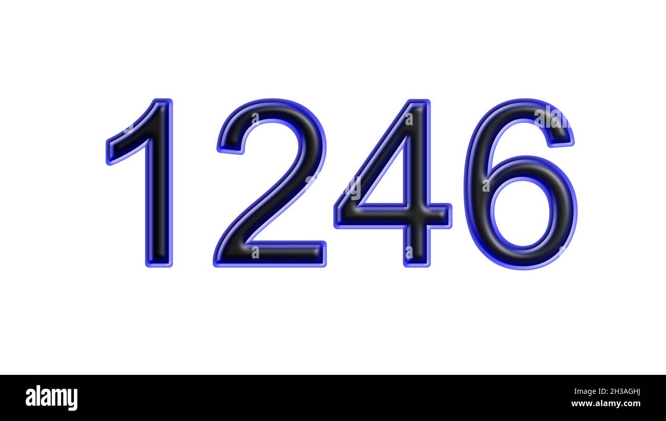 blue 1246 number 3d effect white background Stock Photo - Alamy