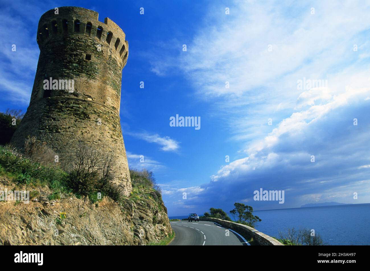 FRANCE. NORTH CORSICA (2B) CAPE CORSICA. OSSE GENOESE TOWER Stock Photo ...