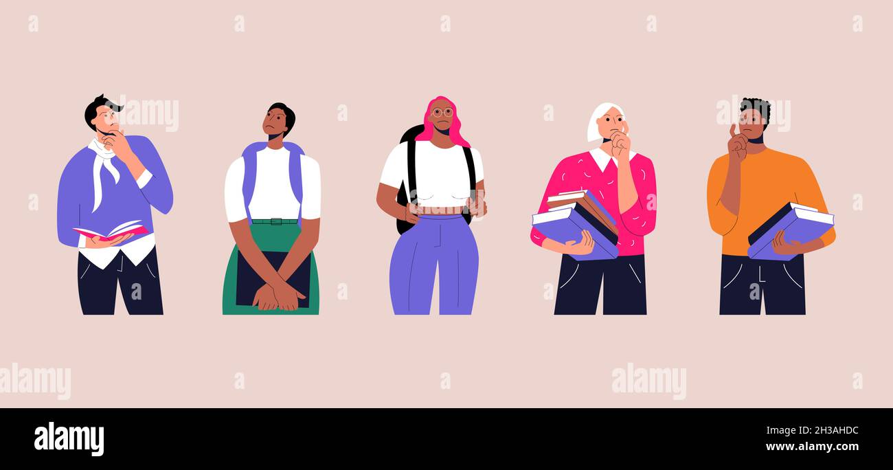 Male and female characters solving problems hi-res stock photography ...