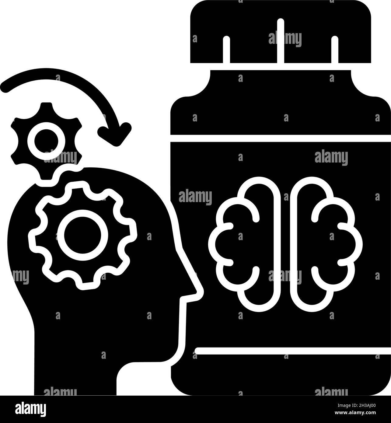 Mental work supplements black glyph icon Stock Vector Image & Art - Alamy