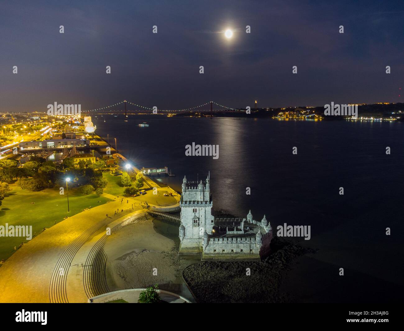Aerial view belem tower hi-res stock photography and images - Alamy