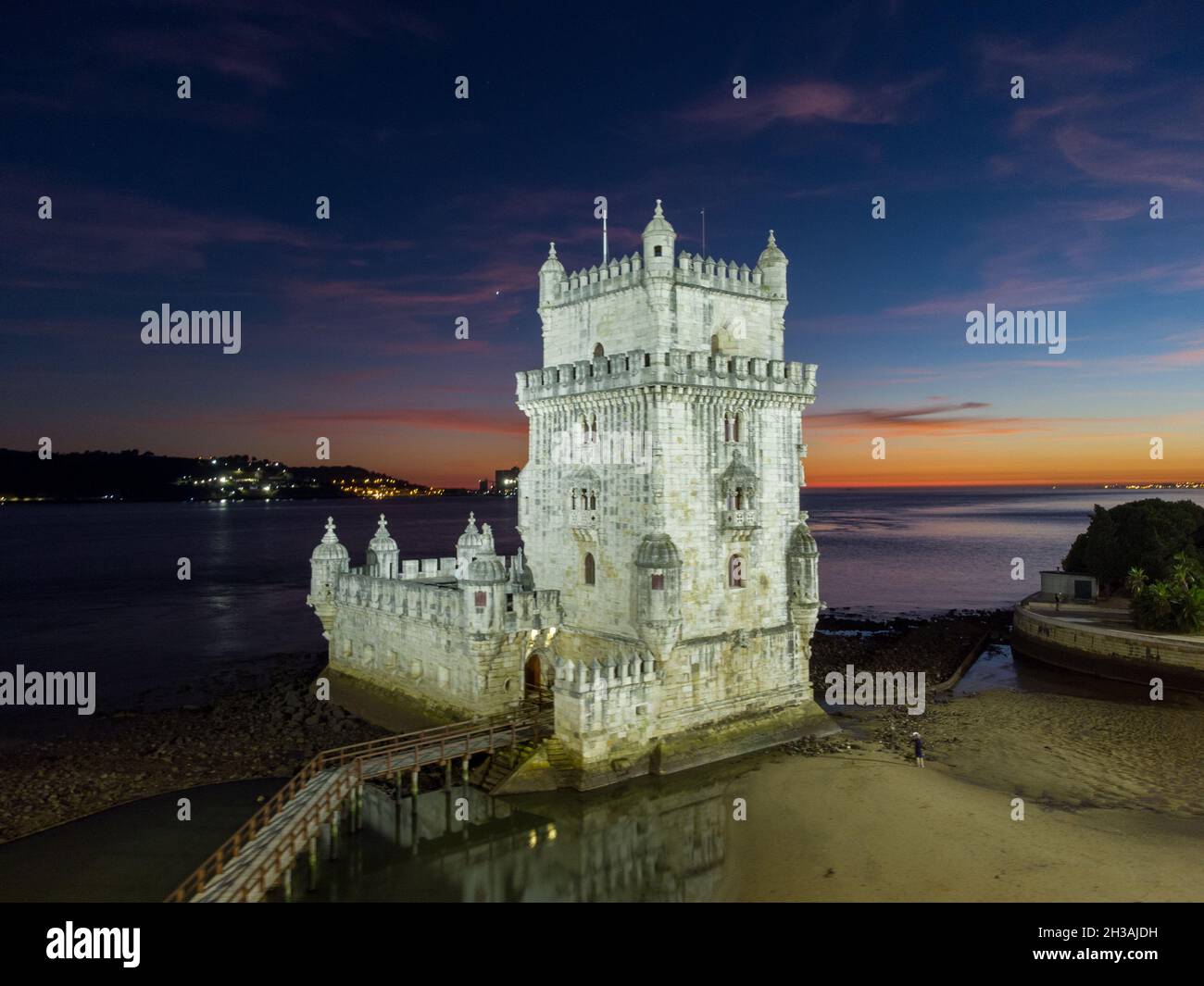 Tower of Belem, just after the sunset Stock Photo - Alamy