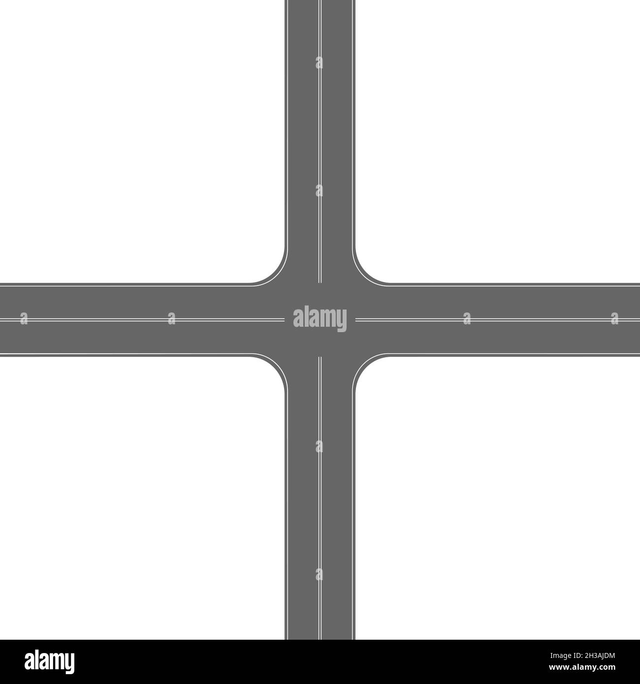 Traffic on highway intersection Black and White Stock Photos & Images ...
