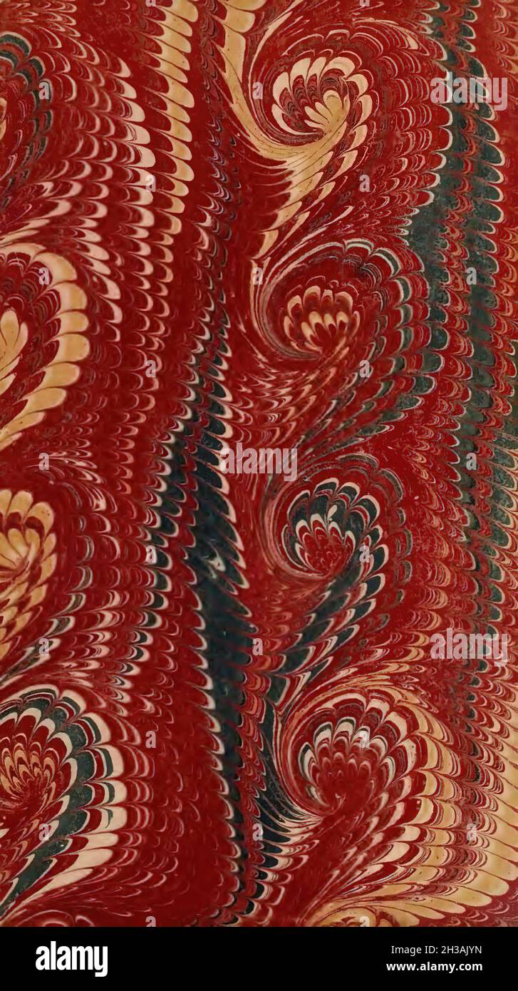 Vertical shot of a 19th marbled book cover design Stock Photo - Alamy