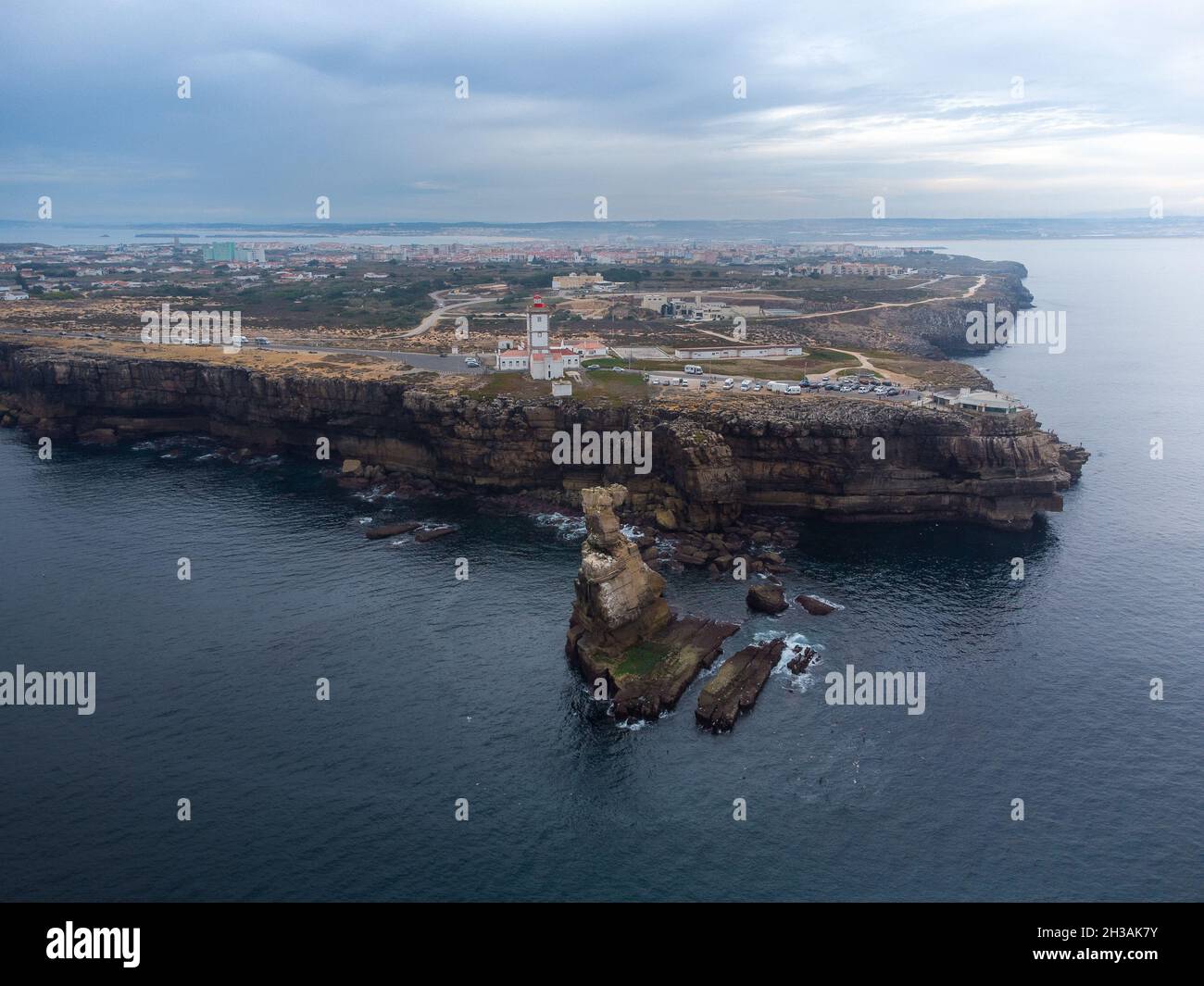 Nazare cliffs aerial hi-res stock photography and images - Alamy