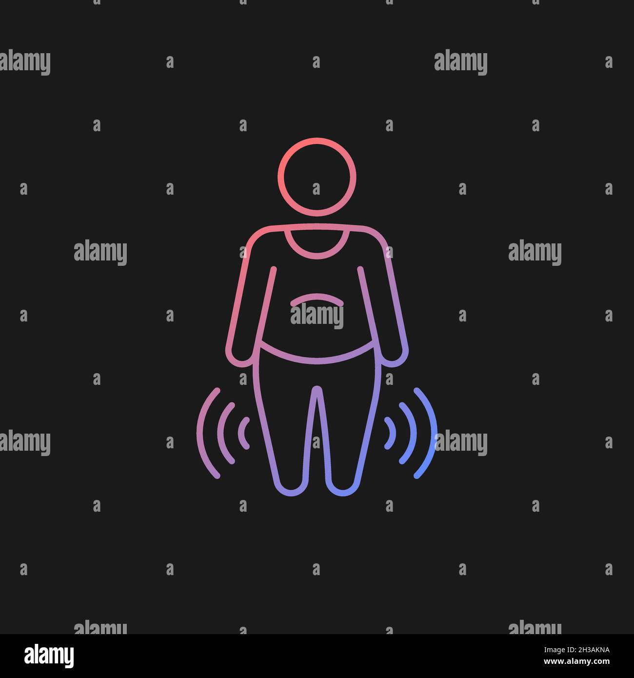 Risk factor linked to obesity gradient vector icon for dark theme Stock ...