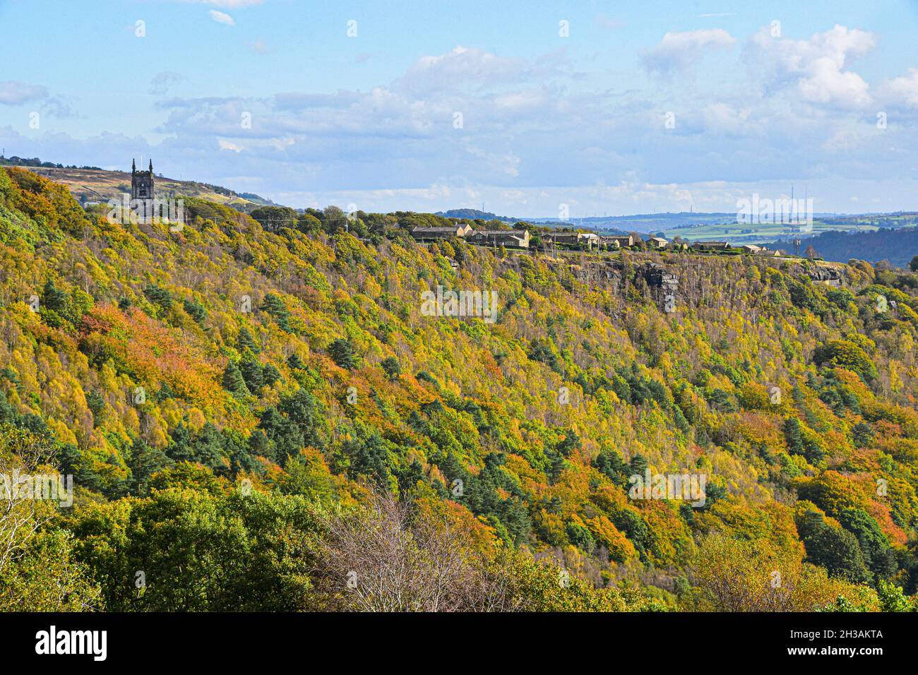 Heptonstall from Colden Clough, Calderdale, West Yorkshire Stock Photo ...