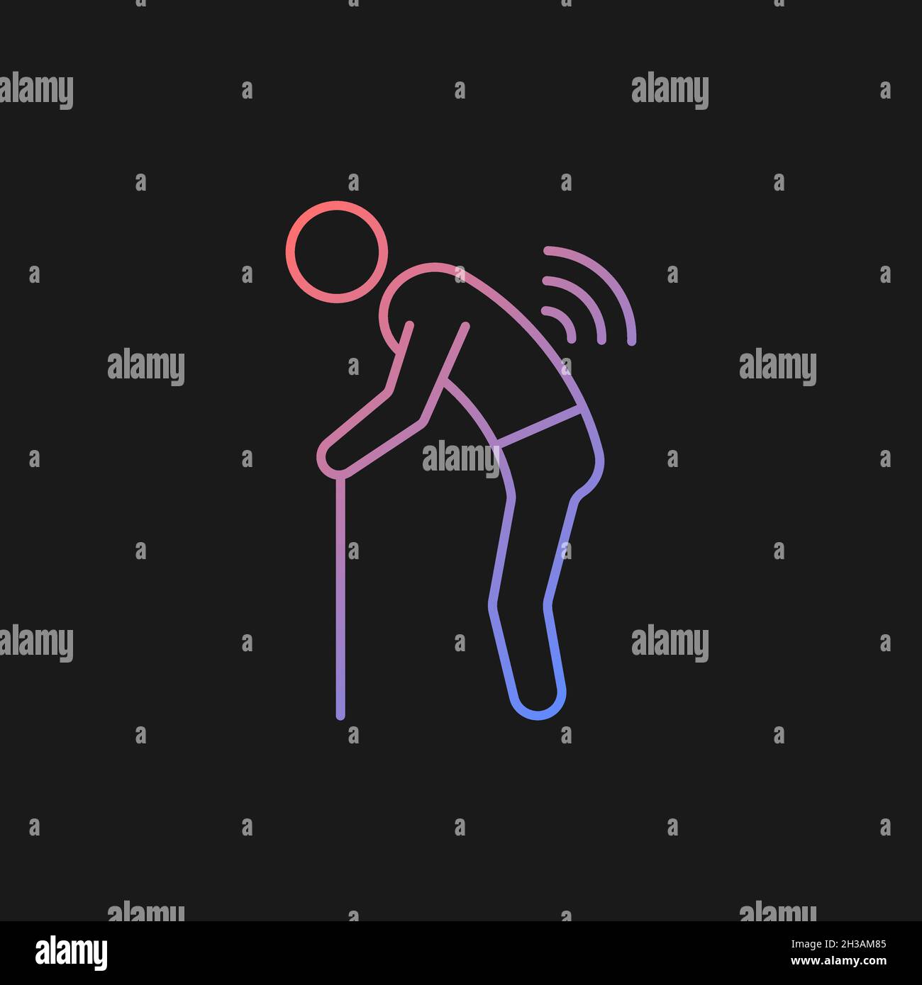 Risk factor linked to age gradient vector icon for dark theme Stock ...