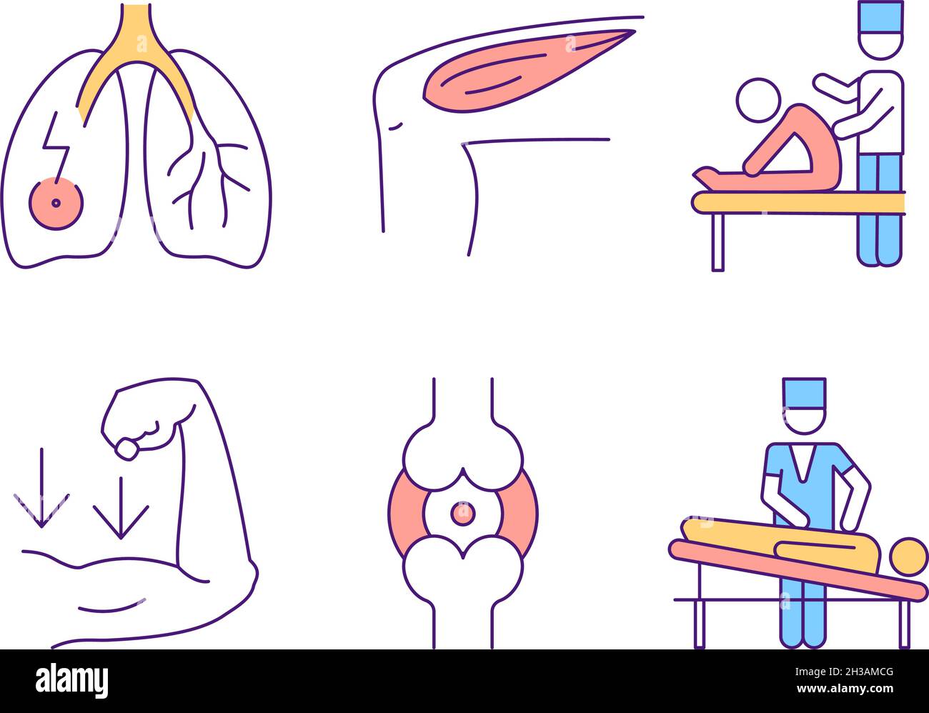 Physiotherapy RGB color icons set Stock Vector Image & Art - Alamy