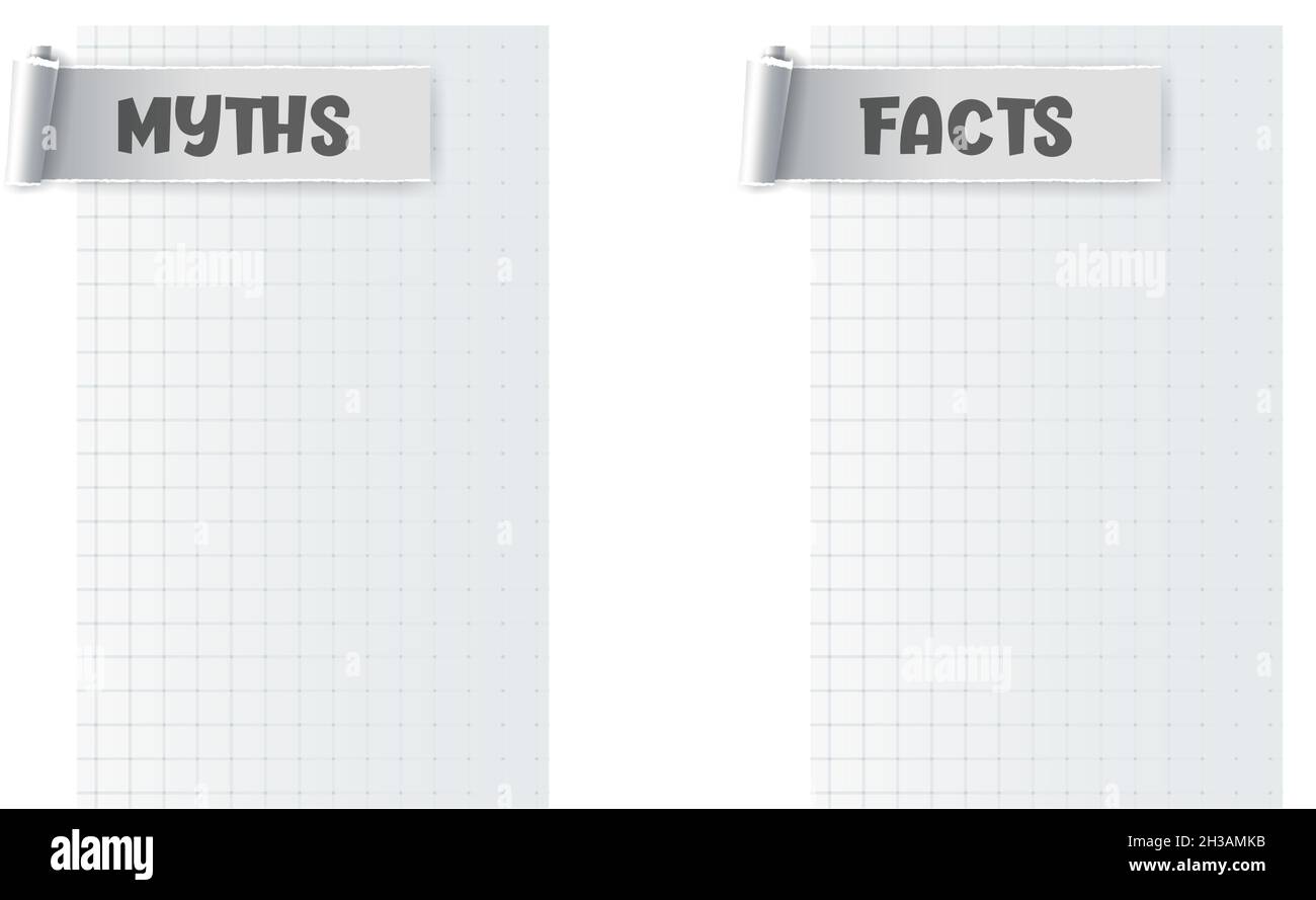 Myths and facts sign. Myths vs Facts header design with frame for text ...
