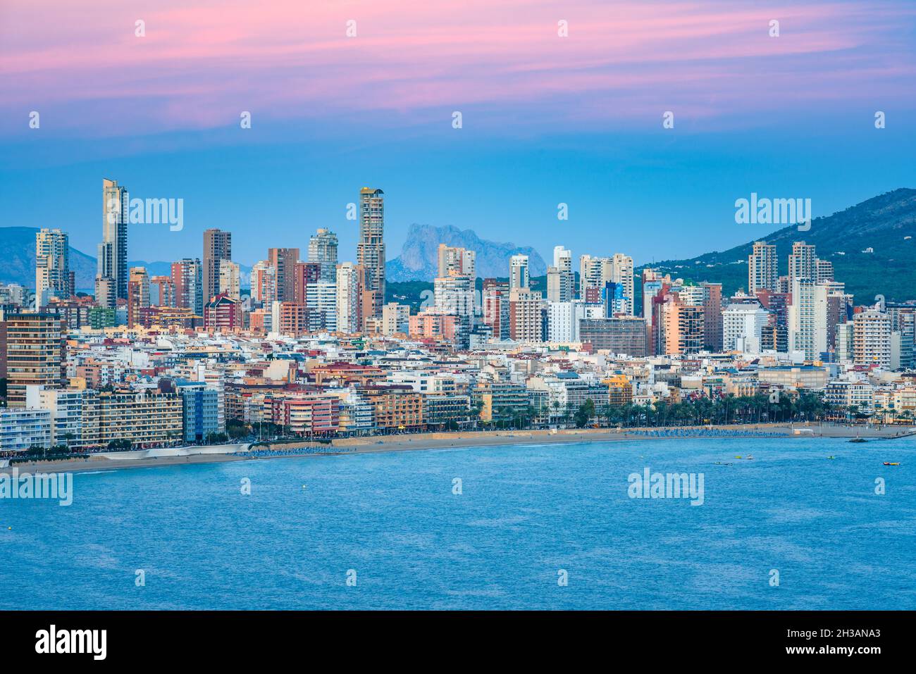 Benidorm beach skyline rock hi-res stock photography and images - Alamy
