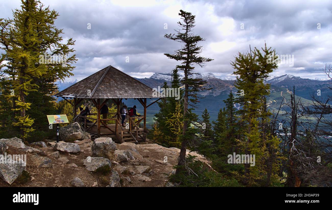 View of the top of Big Beehive mountain in Banff National Park in the ...
