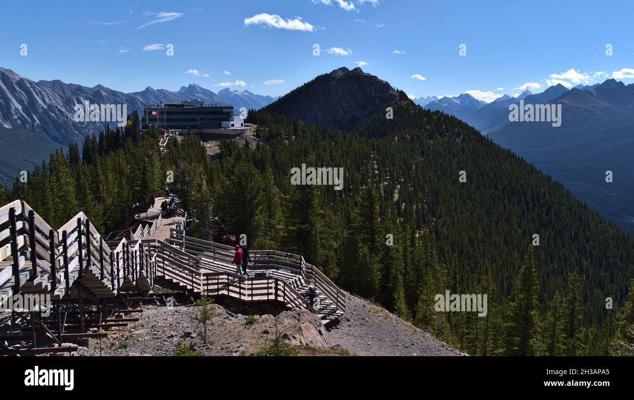 Banff Gondola mountain station in national park in the Canadian Rocky ...