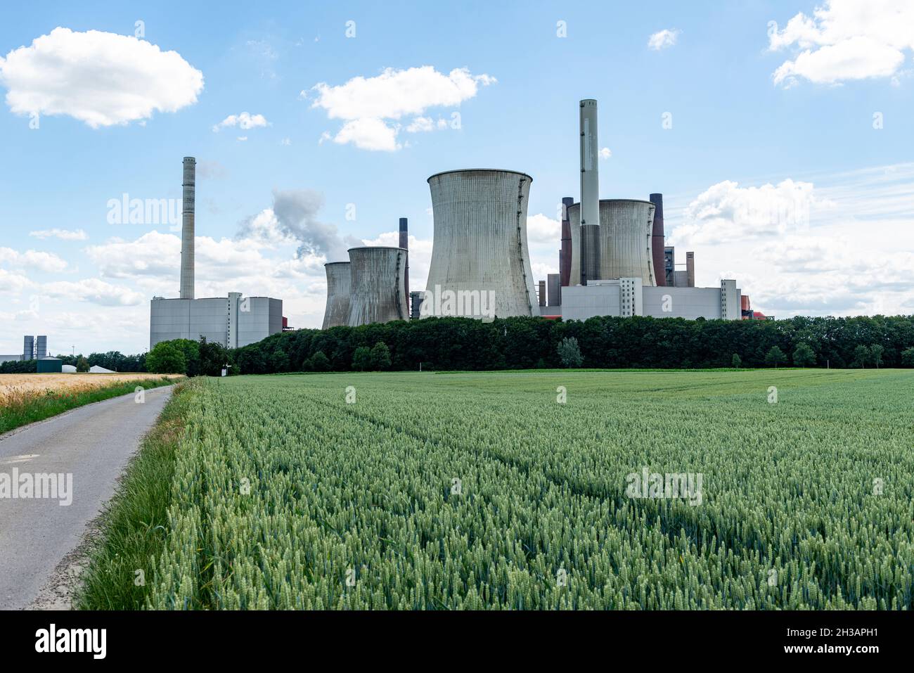 Grevenbroich-Neurath, Germany. The two brauncoal fuelled Kraftwerk ...