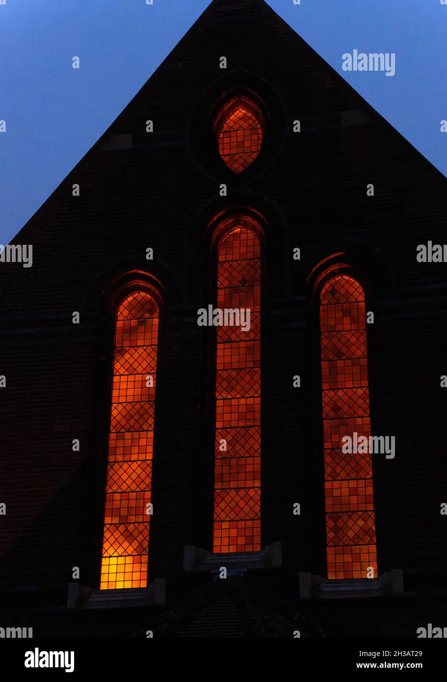 Illuminated church windows night hi-res stock photography and images ...