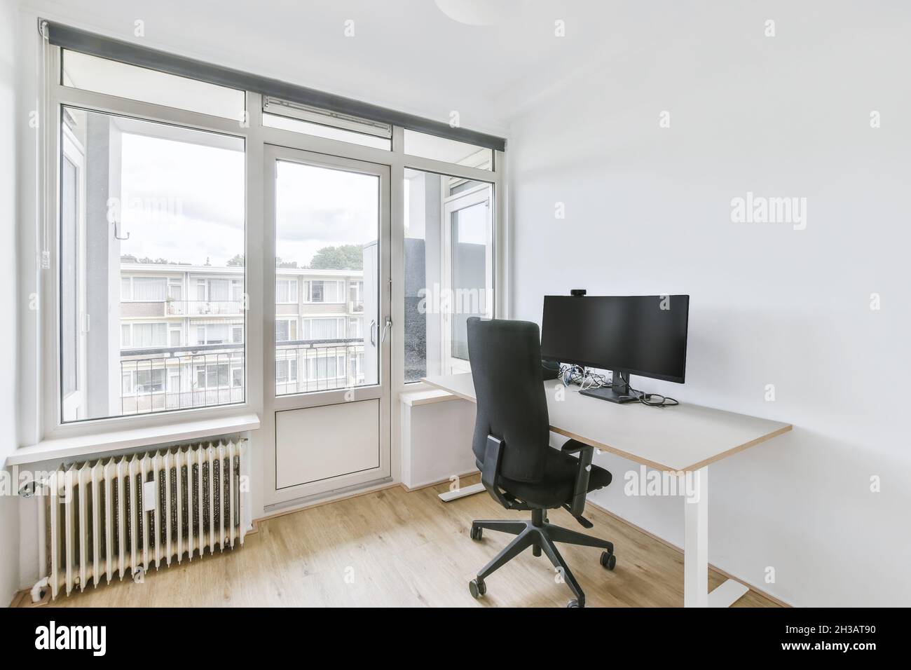 Design of workspace in luxury house with computer Stock Photo - Alamy