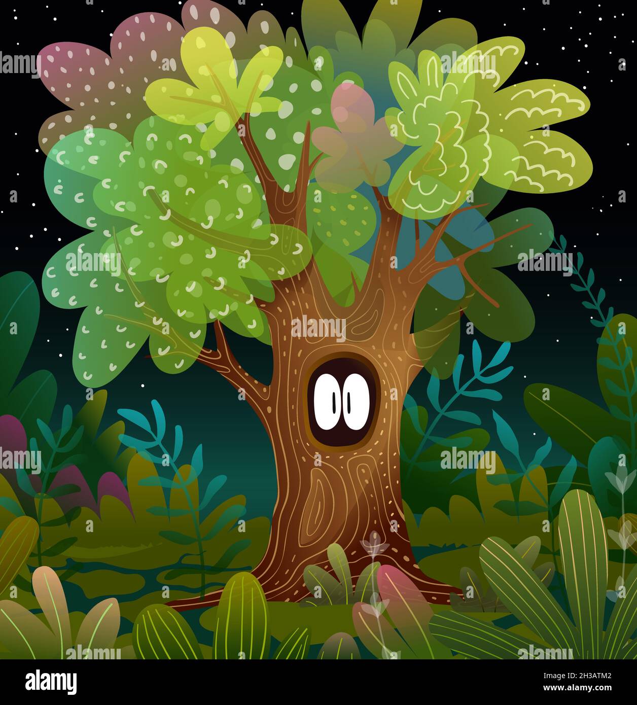 Trees with eyes Stock Vector Images - Alamy