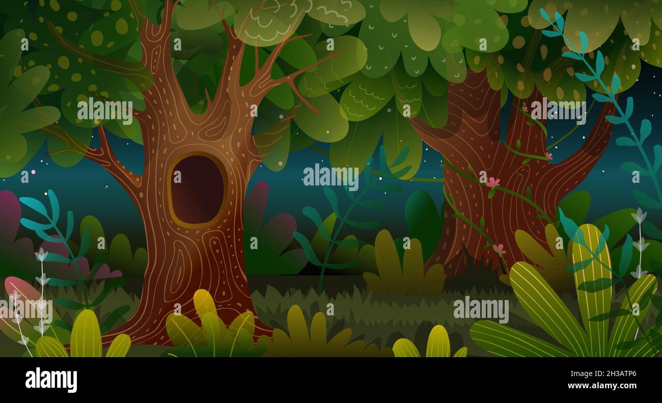Enchanted forest cartoon hi-res stock photography and images - Alamy
