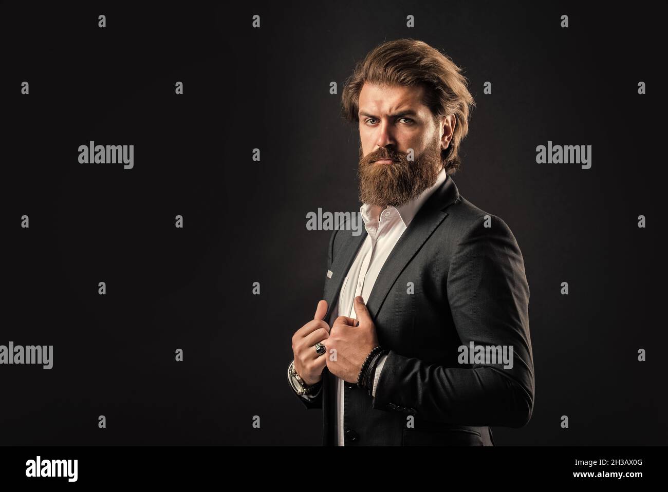 Representation modern successful man business career, attractive ...