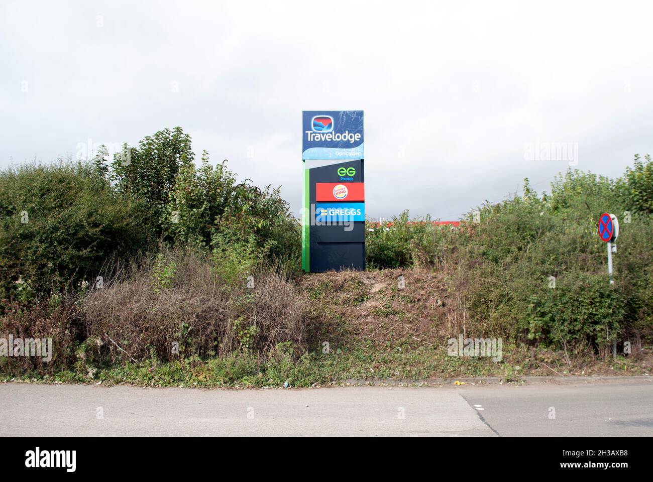 Sign for Travelodge Doncaster plus EG Group, Burger King and Greggs A1 ...