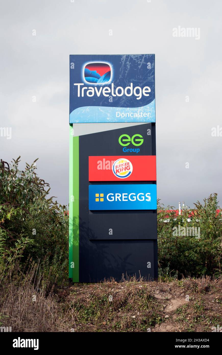 Sign for Travelodge Doncaster plus EG Group, Burger King and Greggs A1 ...
