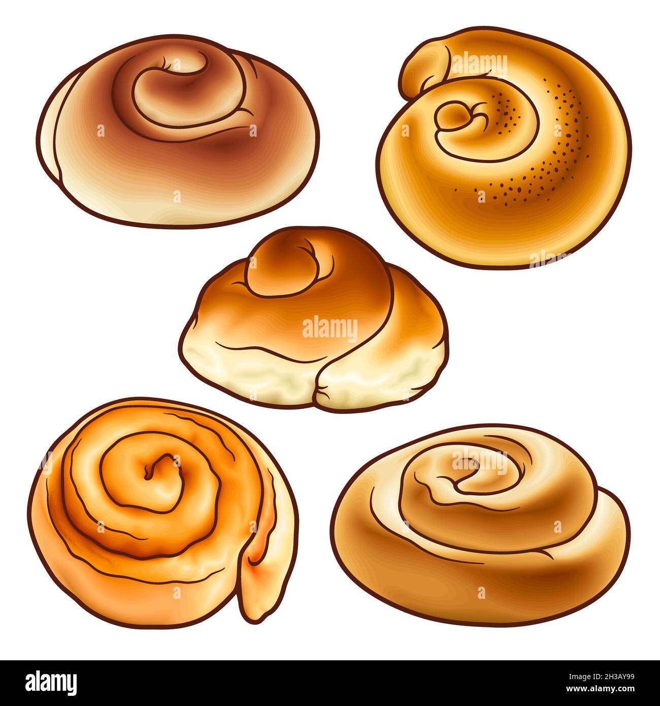 Buns hand drawn vector doodles set Stock Vector Image & Art - Alamy