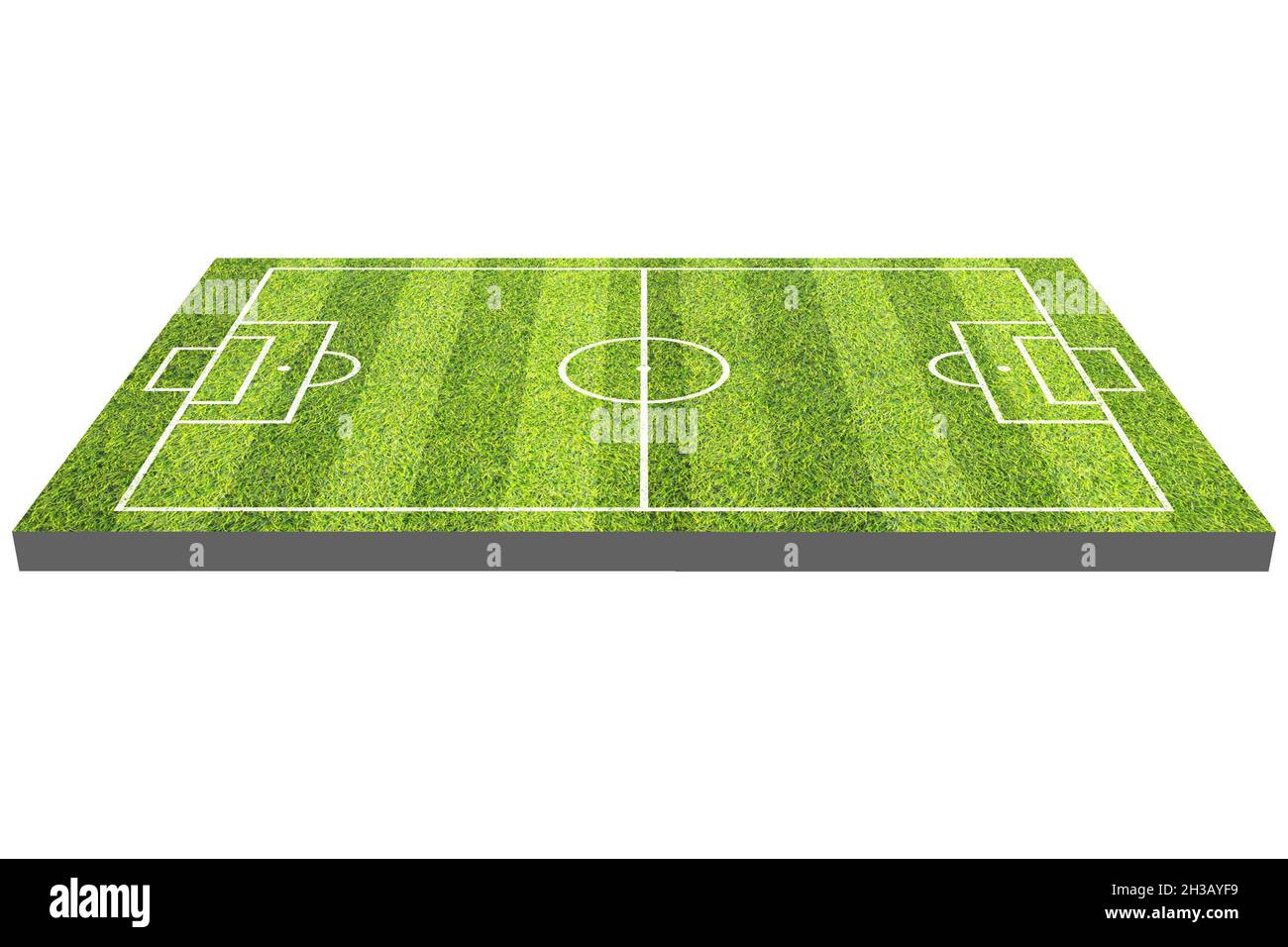 stripe grass soccer field. Green lawn with white lines pattern ...