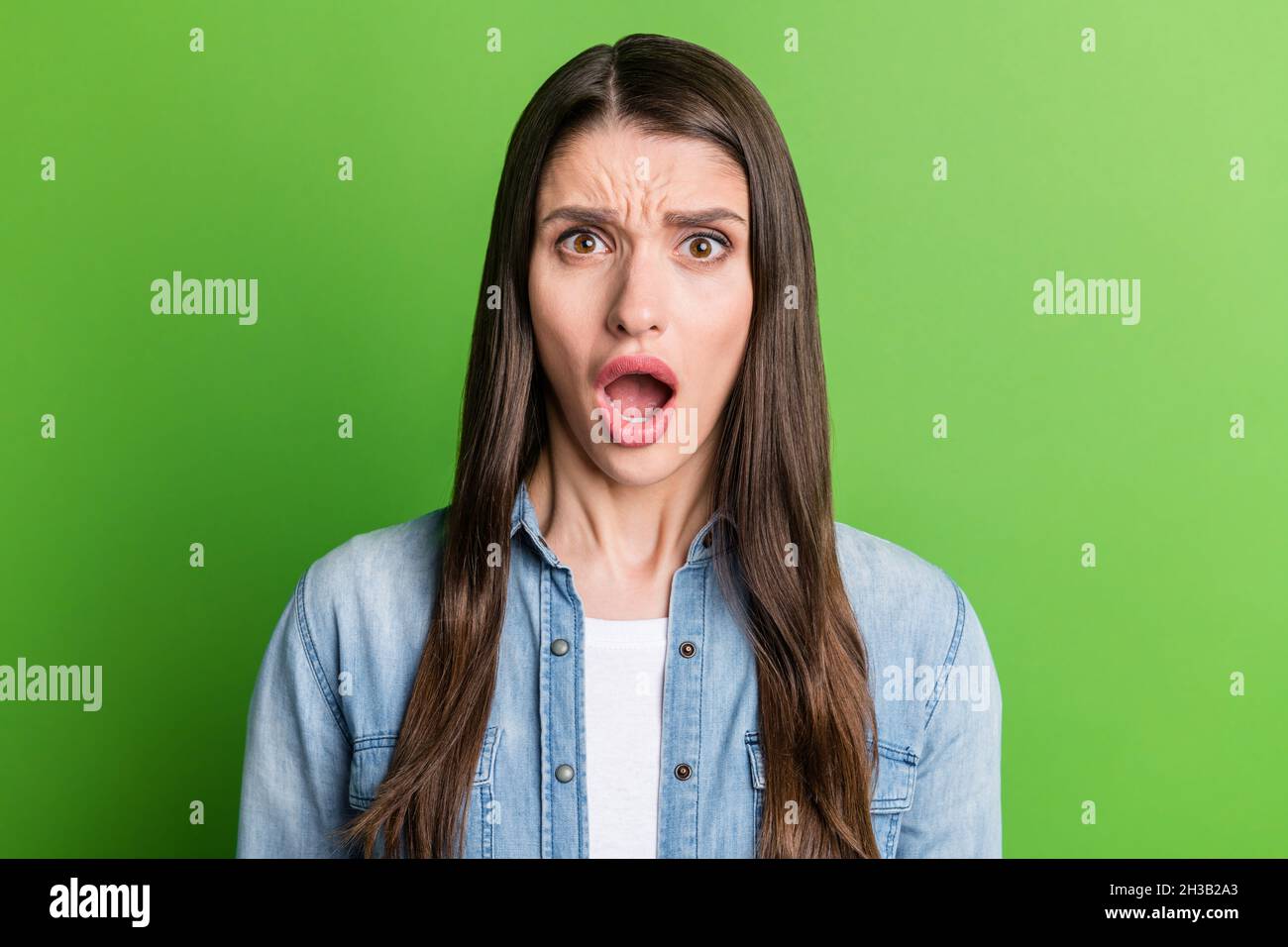 Portrait of attractive mad crazy outraged girl bad news reaction ...