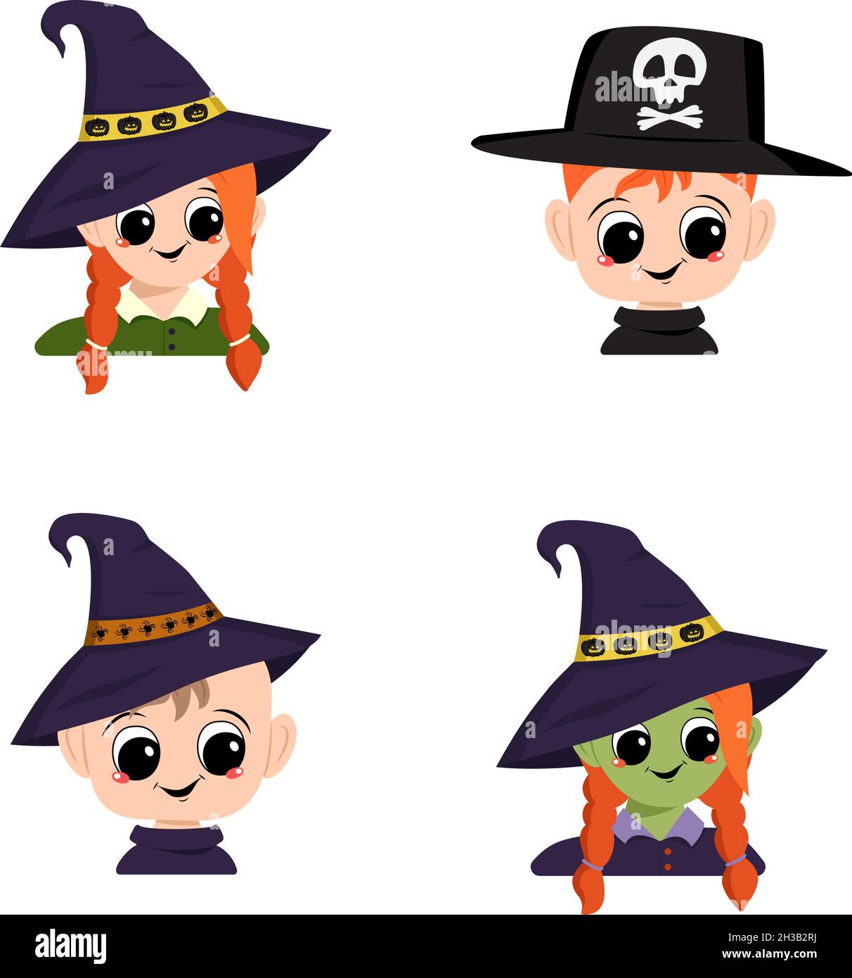 Cute Witch Cartoon Face