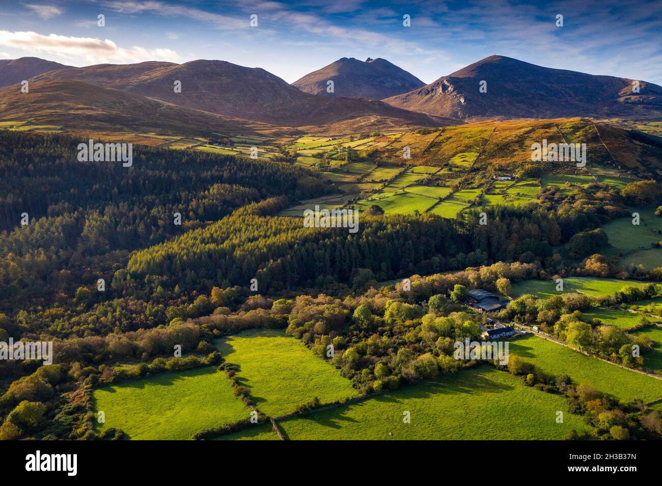 The Mourne Mountains from Trassey Road in County Down Northern Ireland ...