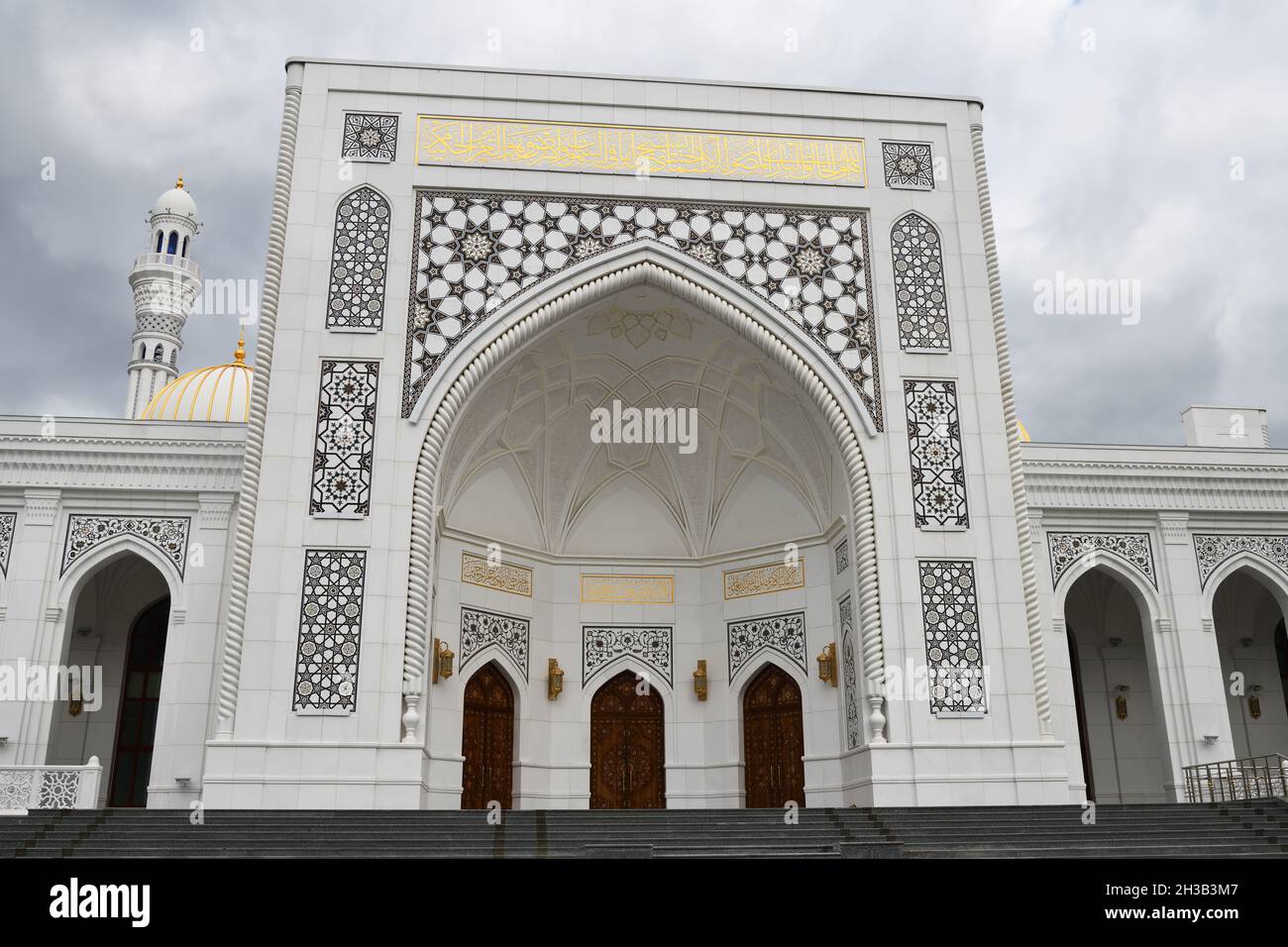 Shali, Chechnya Republic, Russia - September 10, 2021: White Mosque ...