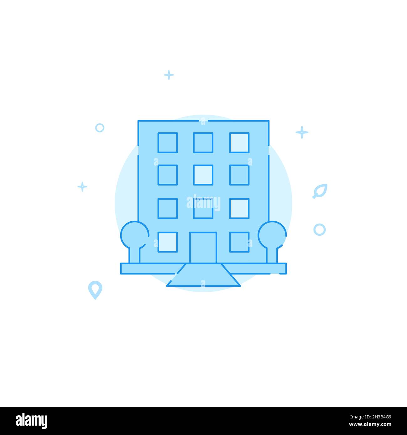 Luxury house, hotel, condo icon. Flat illustration. Building symbol ...