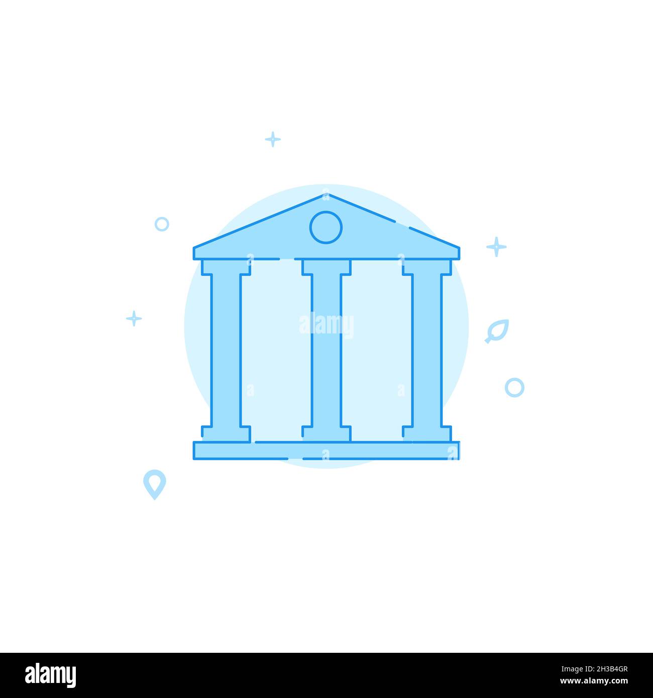 Antique temple, bank, court, museum icon. Flat illustration. Building ...